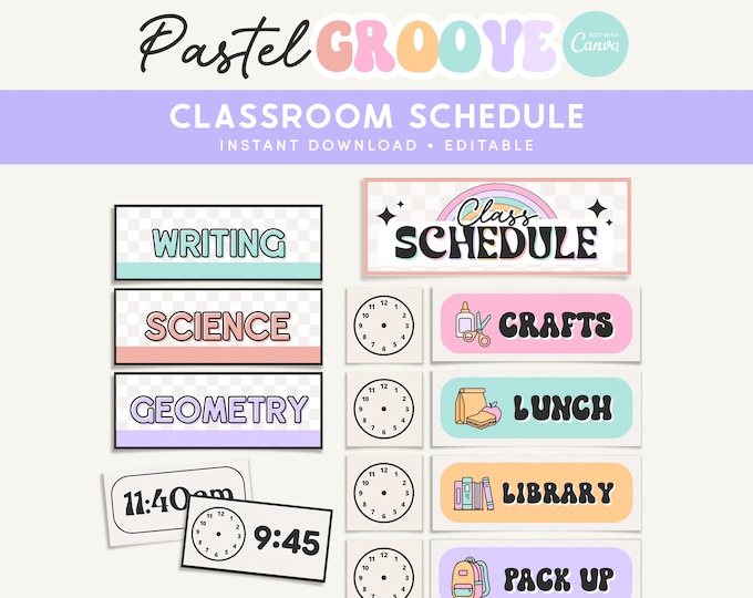Classroom Bulletin Board Borders, Editable Canva Templates, Pastel ...