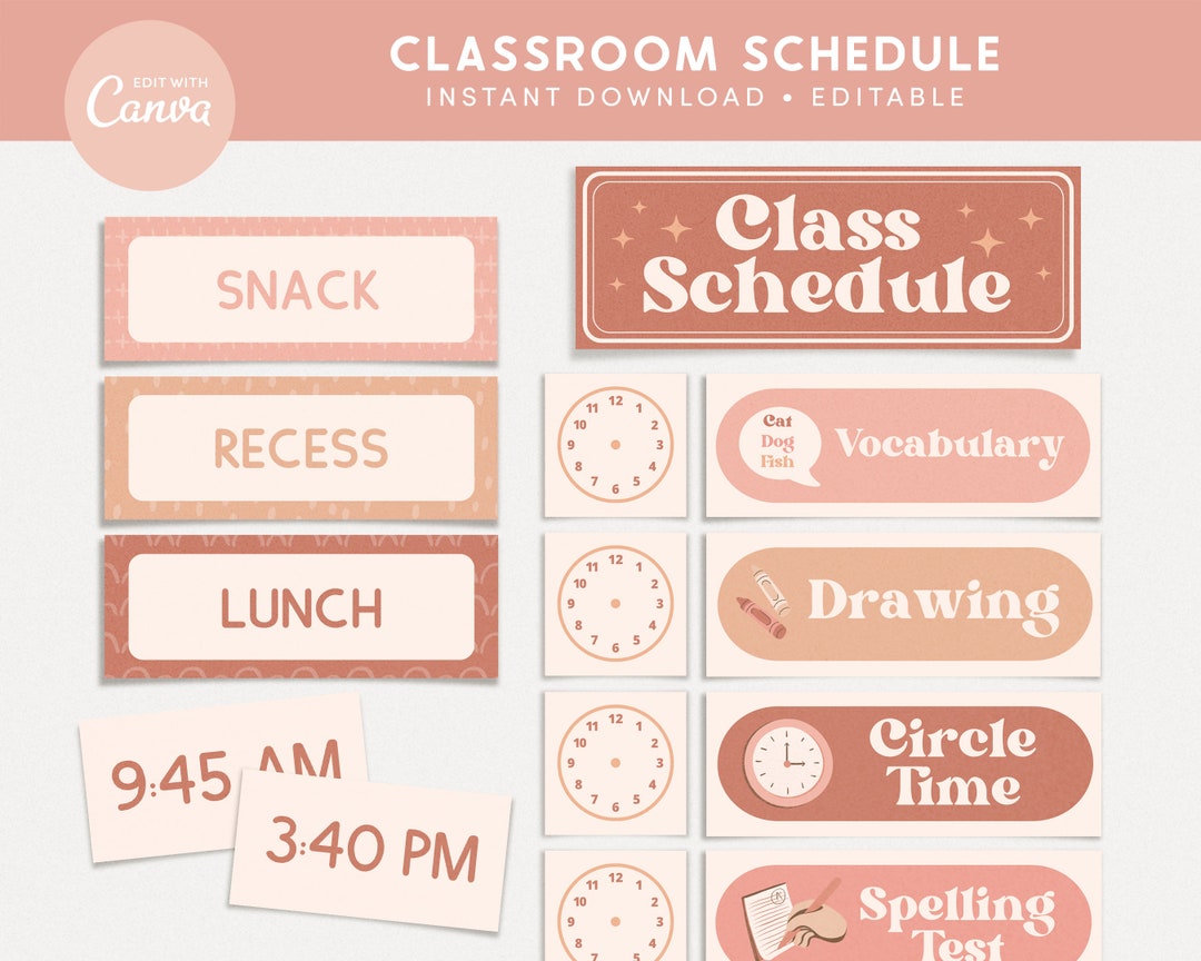 Classroom Schedule Editable Classroom Printables School - Etsy