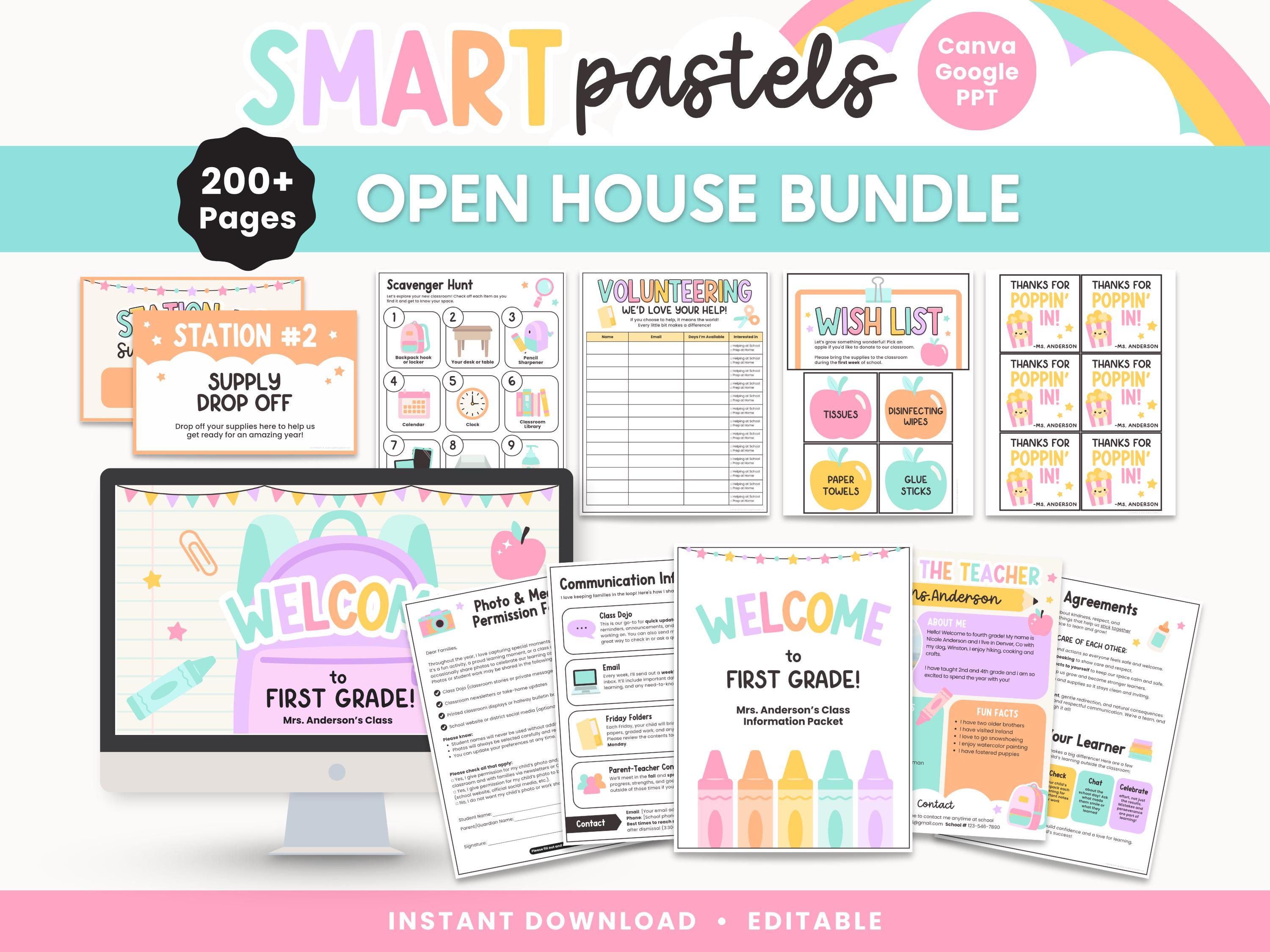 Back to School Open House Bundle | Editable Meet the Teacher Station ...