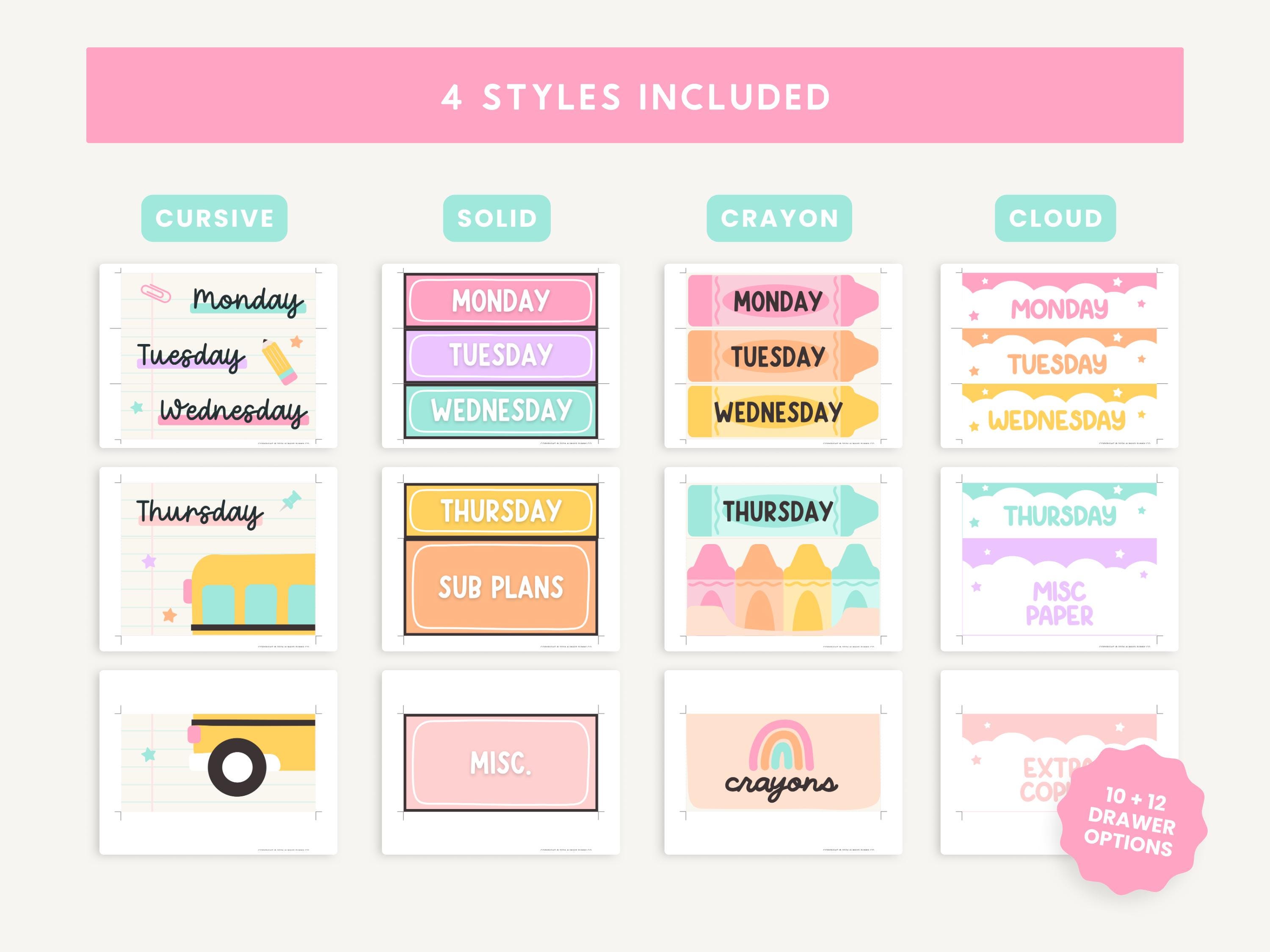 Classroom Rolling Trolley Cart Labels, Editable Teacher Drawer Filing ...