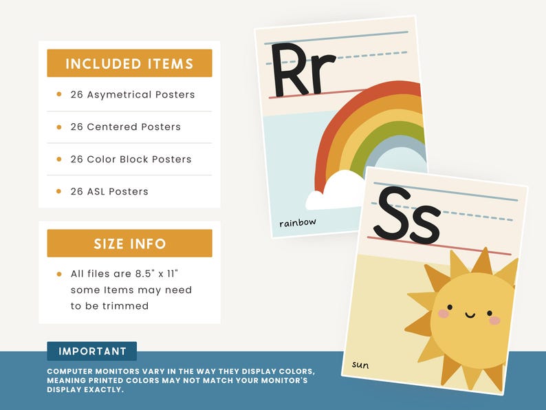 Editable Alphabet Posters | Classroom Alphabet Decor | ASL + Color ...