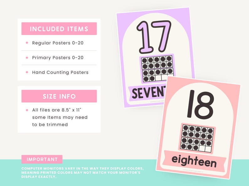 Number Ten Frames Classroom Editable Posters, Bright Pastels Counting ...
