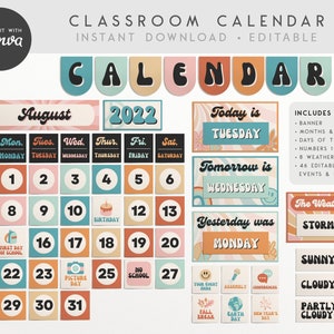 Classroom Calendar Display and Weather Station Editable - Etsy