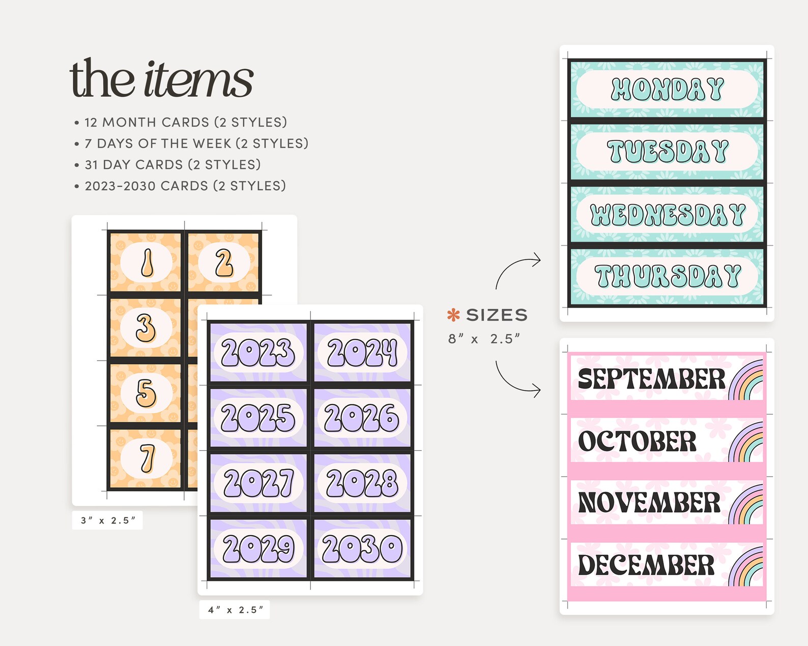 Classroom Flip Calendar Display, Pastel Groovy Classroom Decor ...