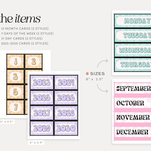 Classroom Flip Calendar Display, Pastel Groovy Classroom Decor ...