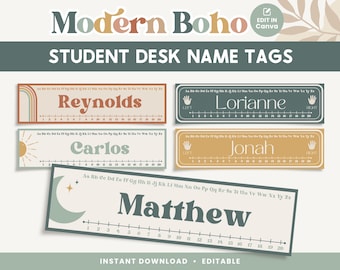 Student Desk Name Labels, Editable Classroom Printables, Student Name ...