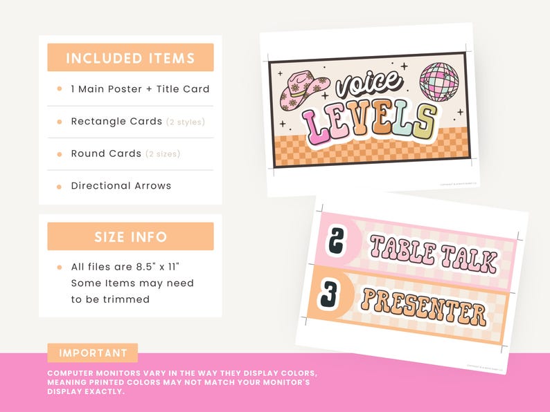 Voice Level Chart Classroom Printable Display, Editable in Canva ...