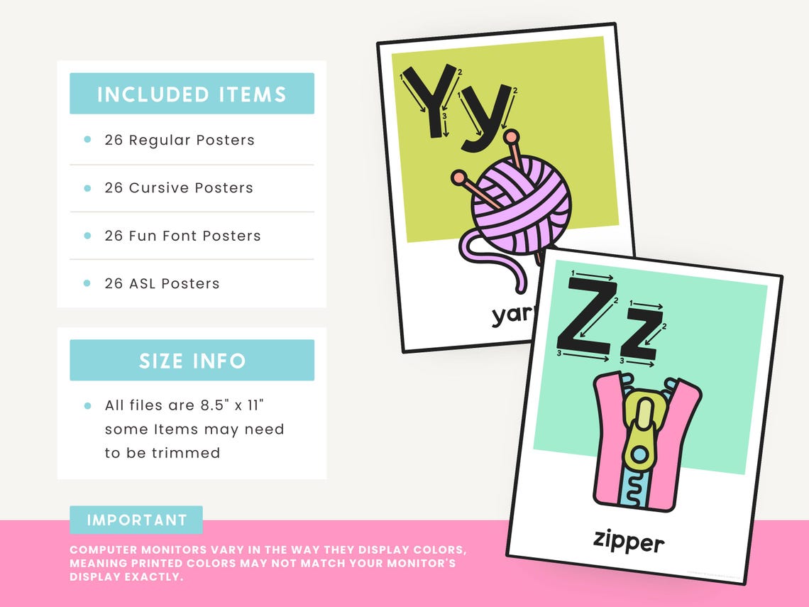 Alphabet Classroom Editable Posters, ASL Letter Templates, Cute Rainbow ...