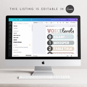 Voice Level Chart Classroom Printable Poster Editable in - Etsy