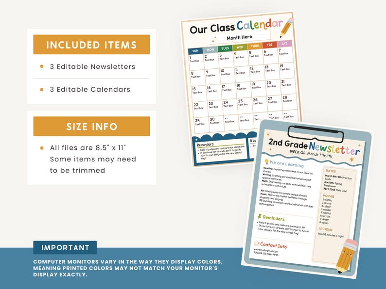 Weekly Editable Classroom Newsletters & Calendars | Parent ...
