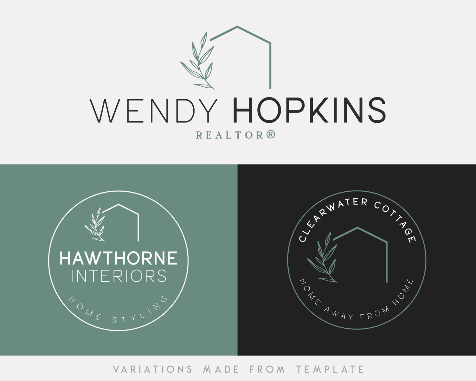 Editable Logo Designs DIY House Logo Circle Realtor Logo - Etsy