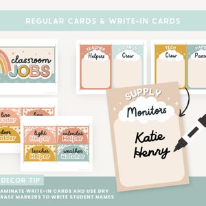 Editable Classroom Job Display, Modern Cute Classroom Decor, Canva ...