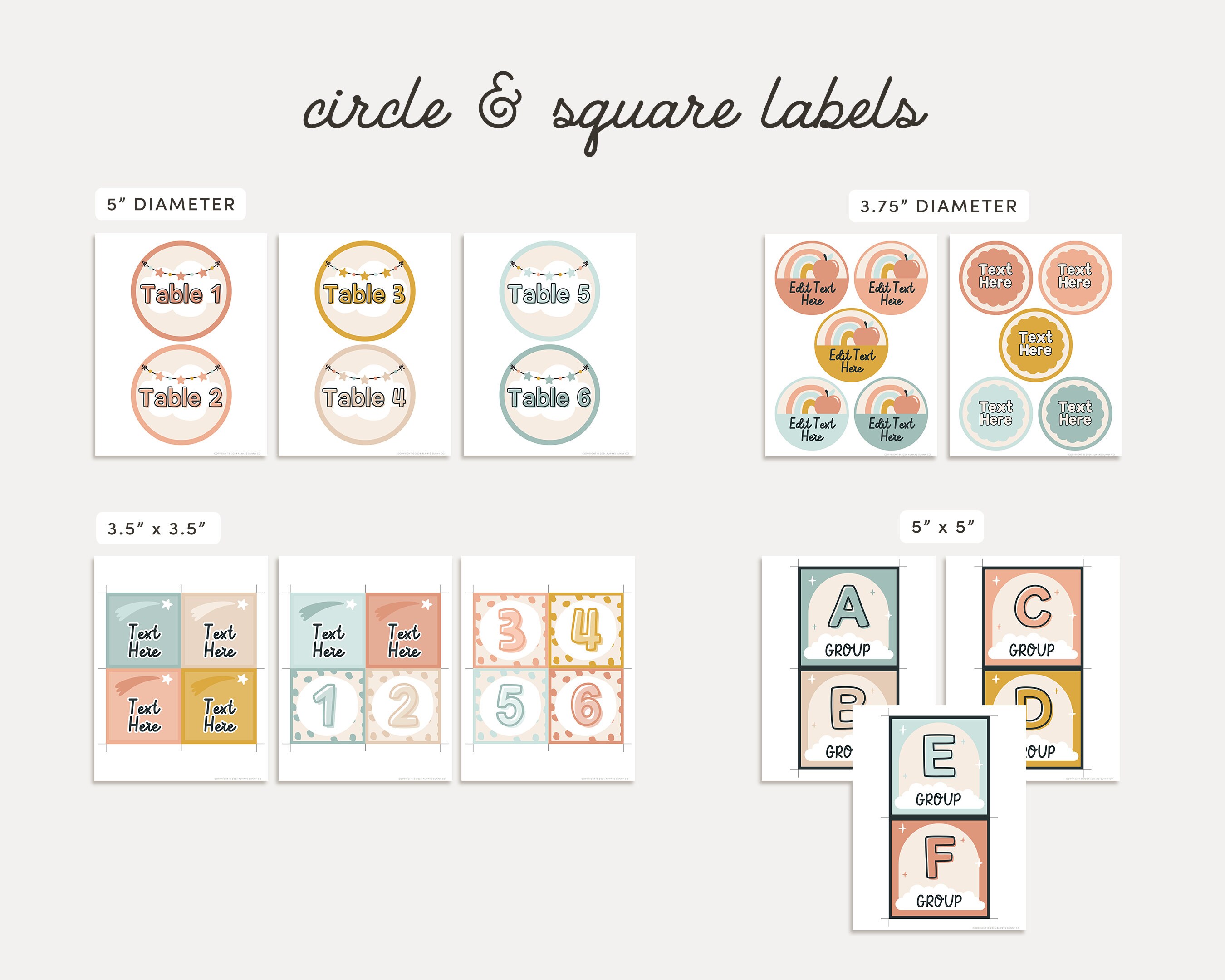 Classroom Labels Editable Templates, Pastel Rainbow Classroom ...