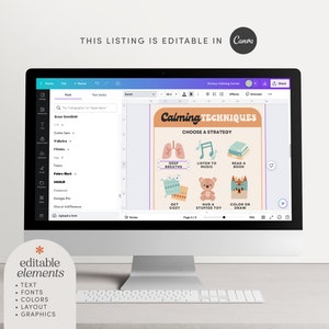 Calming Corner Editable Classroom Printables, Groovy Retro Canva ...