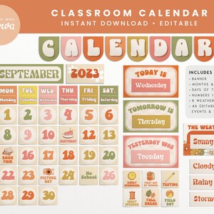 Classroom Calendar Display and Weather Station Editable - Etsy