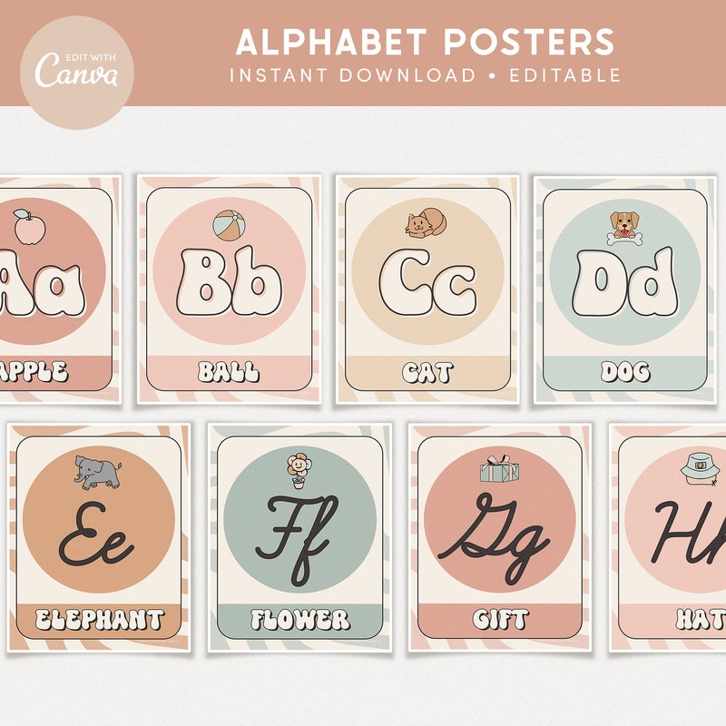 Retro Alphabet - Etsy