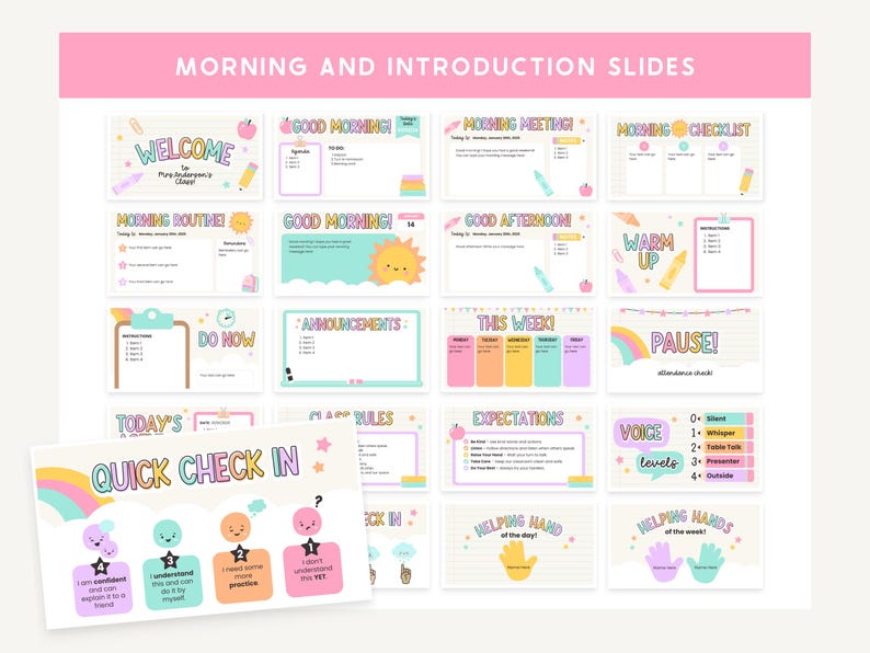 Smart Pastels Classroom Slides | Editable Daily Templates for Canva ...