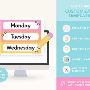 Editable Number Line for Classroom | Colorful Kinder Brights Math Wall ...