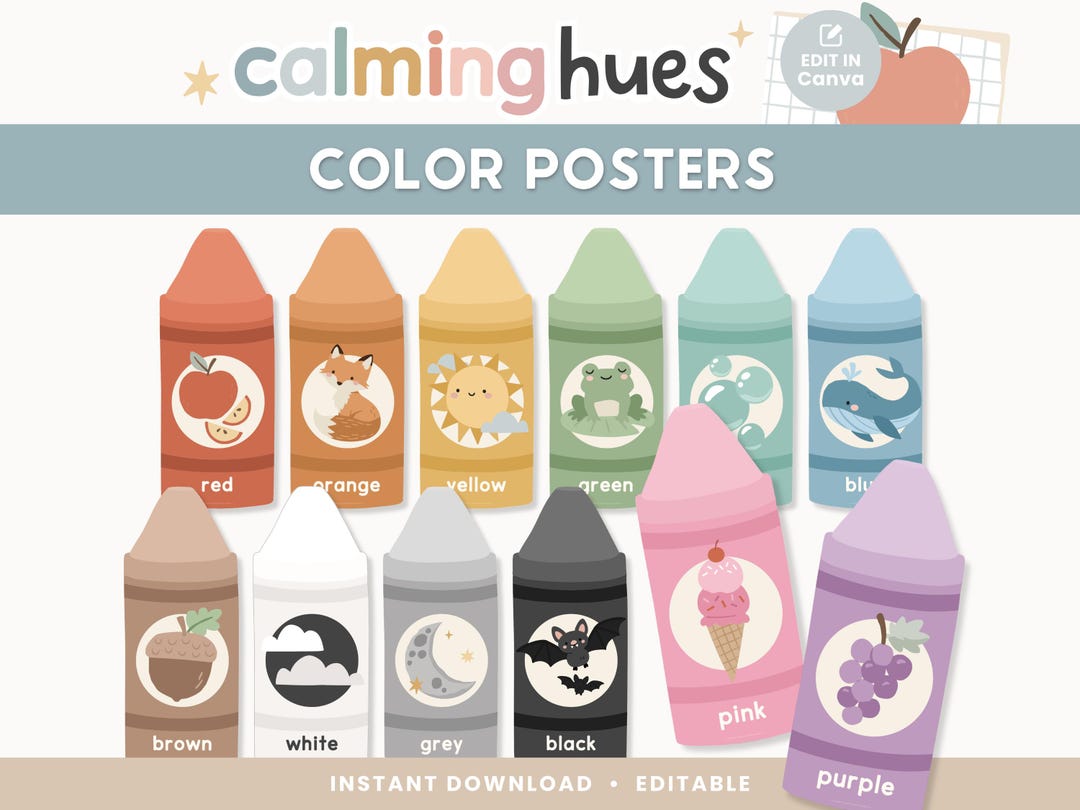 Editable Color Posters for Classroom | Color Posters & Crayon Wall Art ...