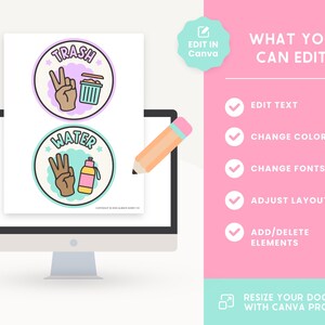 Classroom Hand Signals Poster Display, Editable in Canva, Bright ...