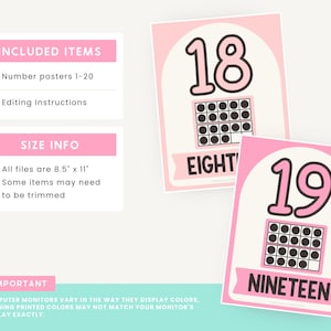 Number Ten Frames Classroom Editable Posters, Bright Pastels Counting ...