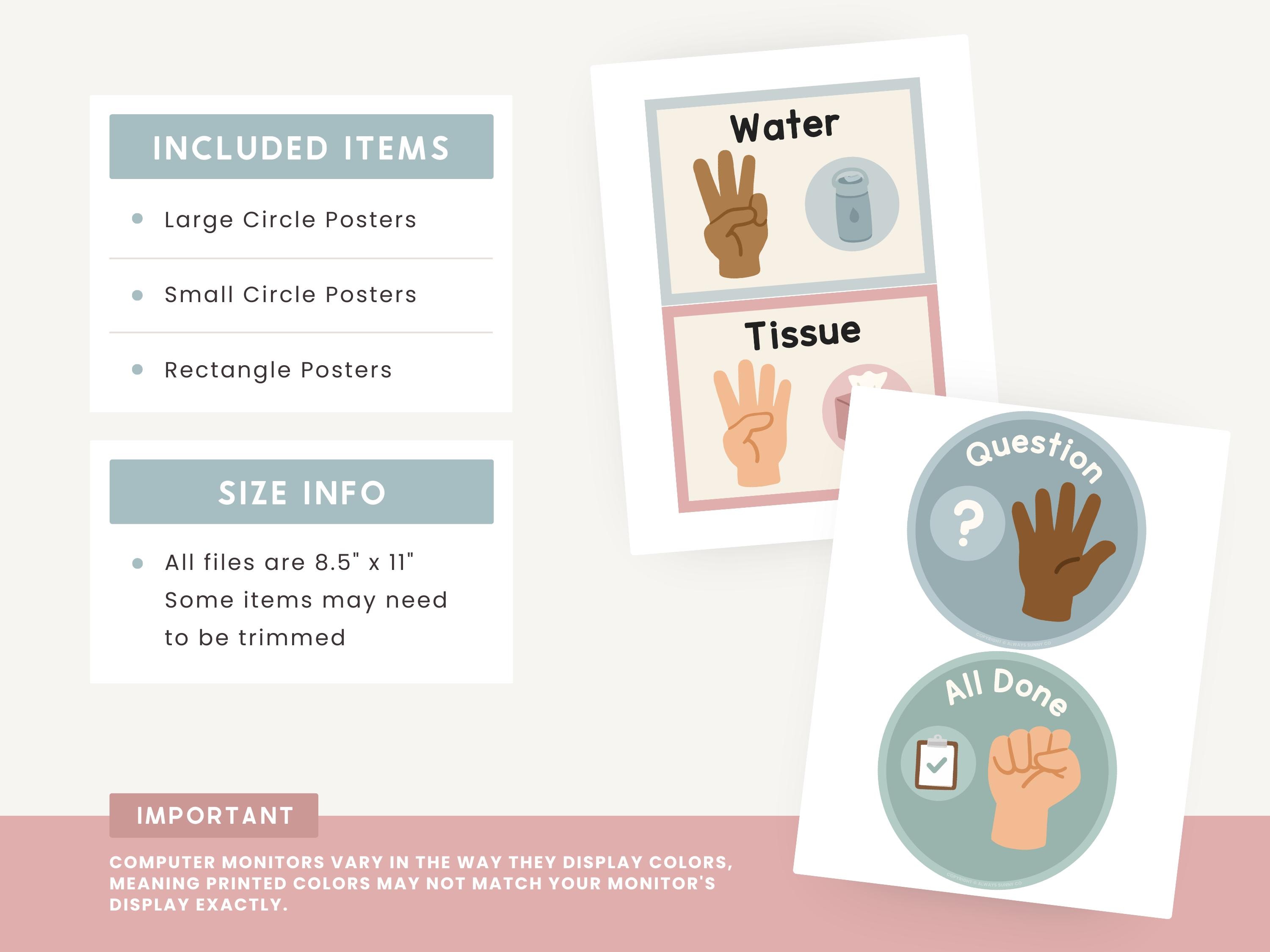Classroom Hand Signal Posters | Printable Classroom Management Posters ...