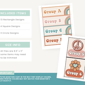 Classroom Labels Editable Templates, Groovy Retro Classroom ...