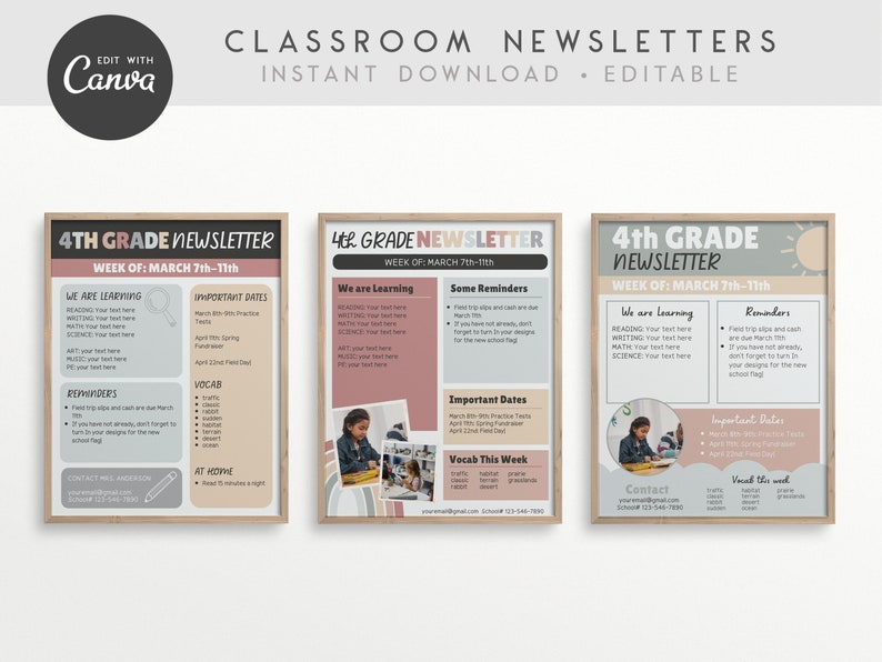 Classroom Newsletter Editable Templates Back to School - Etsy