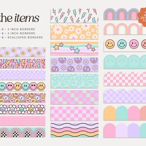 Classroom Bulletin Board Borders, Editable Canva Templates, Pastel ...