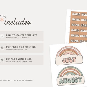 Classroom Birthday Printable Display, Editable in Canva, Retro Pastel ...