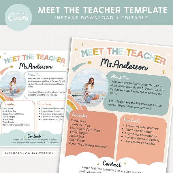 Meet the Teacher Template - Etsy