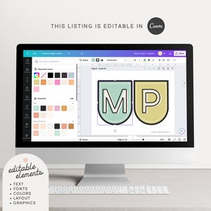 Classroom Bulletin Board Letters, Editable in Canva, Bright Desert ...