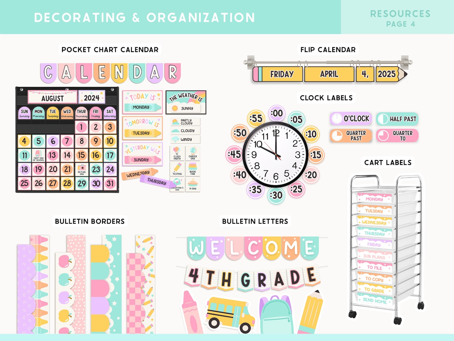 Editable Classroom Smart Pastels Complete Collection Printable Bundle ...