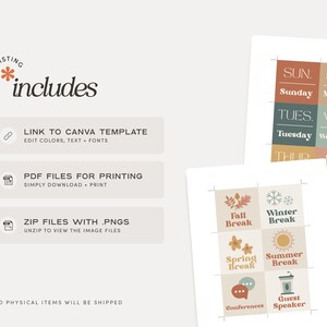 Classroom Calendar Display and Weather Station, Printable Modern Boho ...