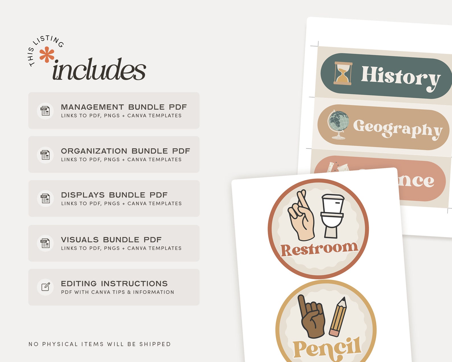 Editable Classroom Modern Boho Complete Collection Printable Bundle ...