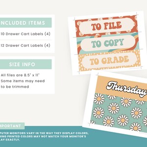 Classroom Rolling Trolley Cart Labels, Groovy Editable Teacher Drawer ...