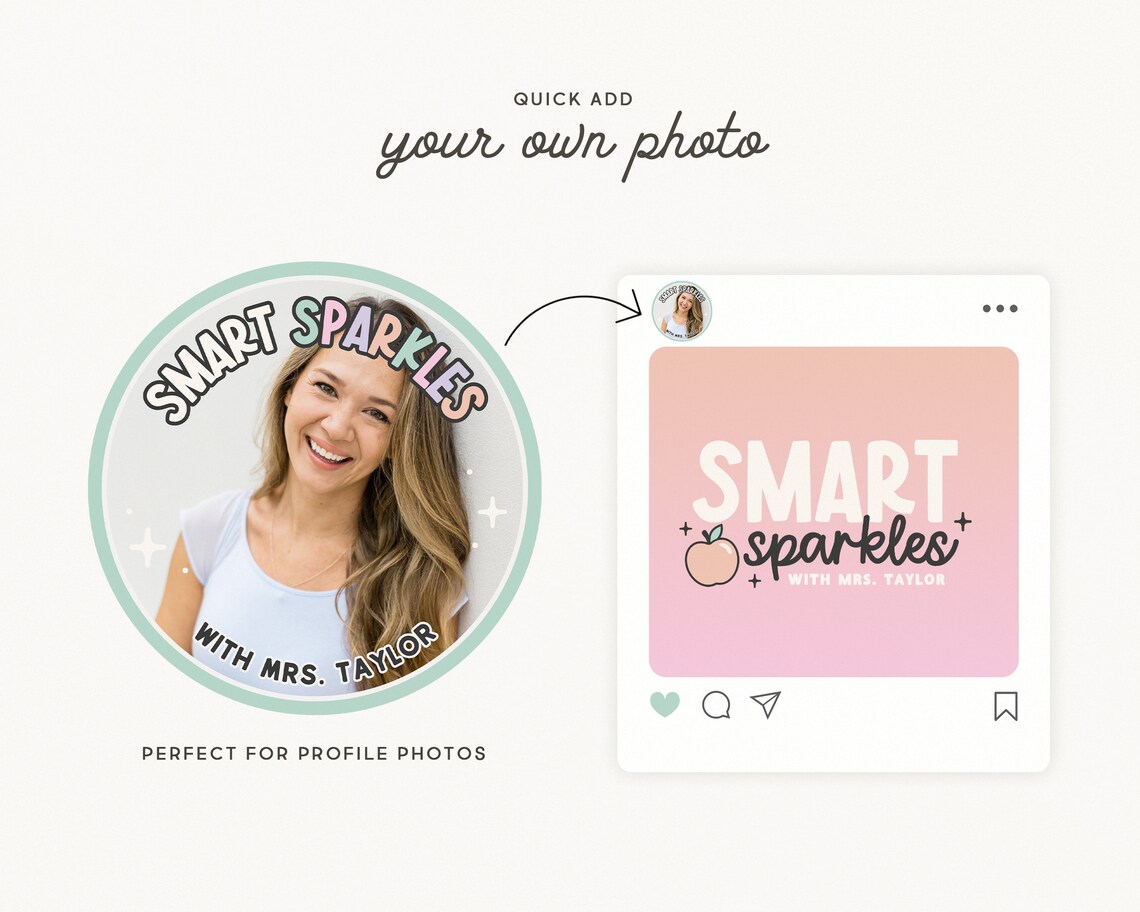 Colorful Teacher Logo Design - Editable Canva Template, Charming and ...