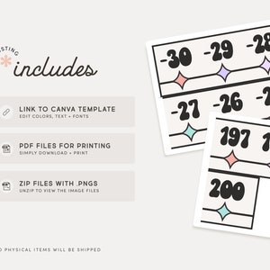 Classroom Number Line and Skip Counting Number Posters, Editable in ...