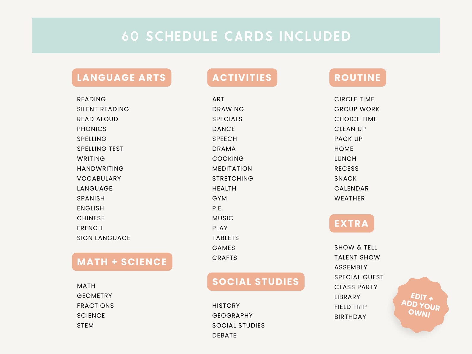 Classroom Schedule, Editable Pastel Canva Template, Soft Clouds Cute ...