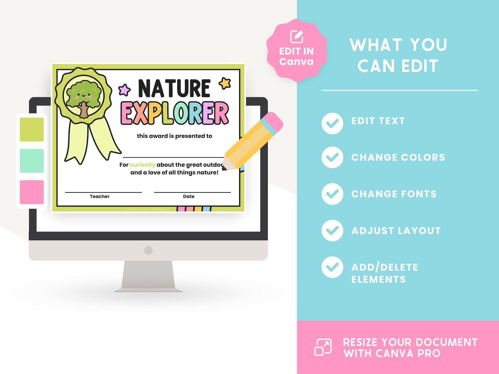 Editable Classroom End of Year Awards & Matching Bookmarks | Student ...