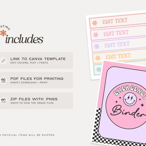 Classroom Binder Covers and Spines Editable Groovy Retro - Etsy