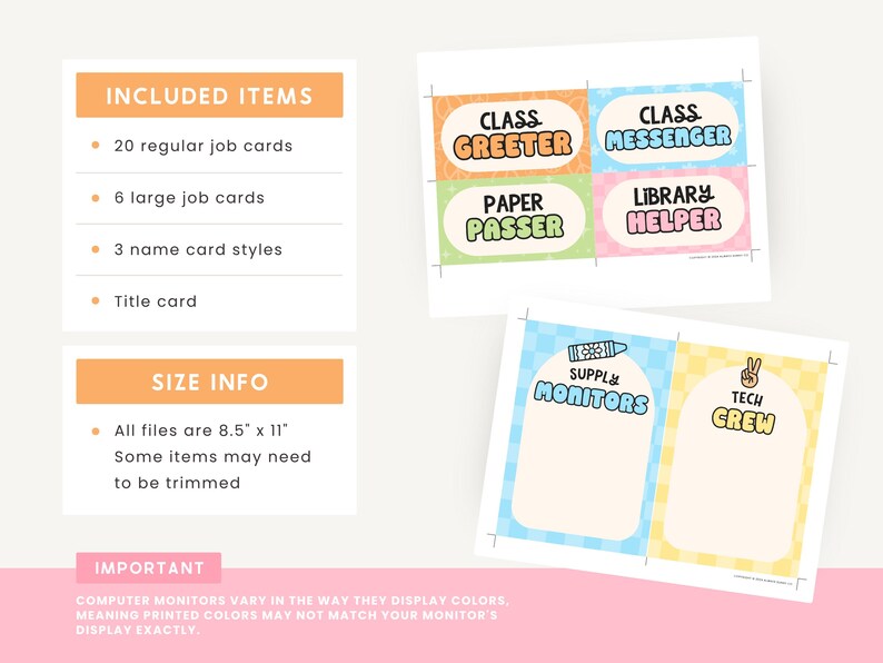 Retro Sunshine Classroom Job Display | Editable Canva Classroom Jobs ...