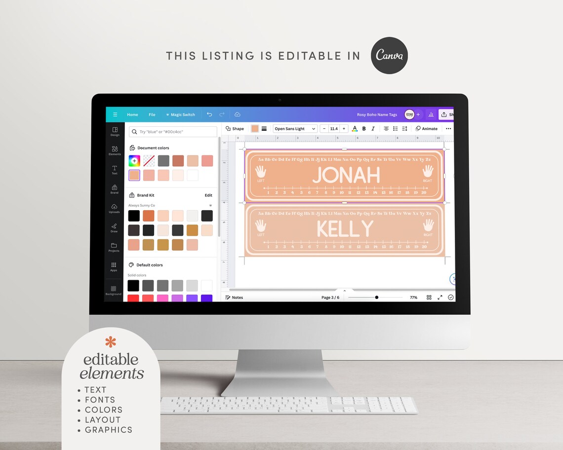 Student Desk Name Labels, Editable Classroom Printables, Student Name ...