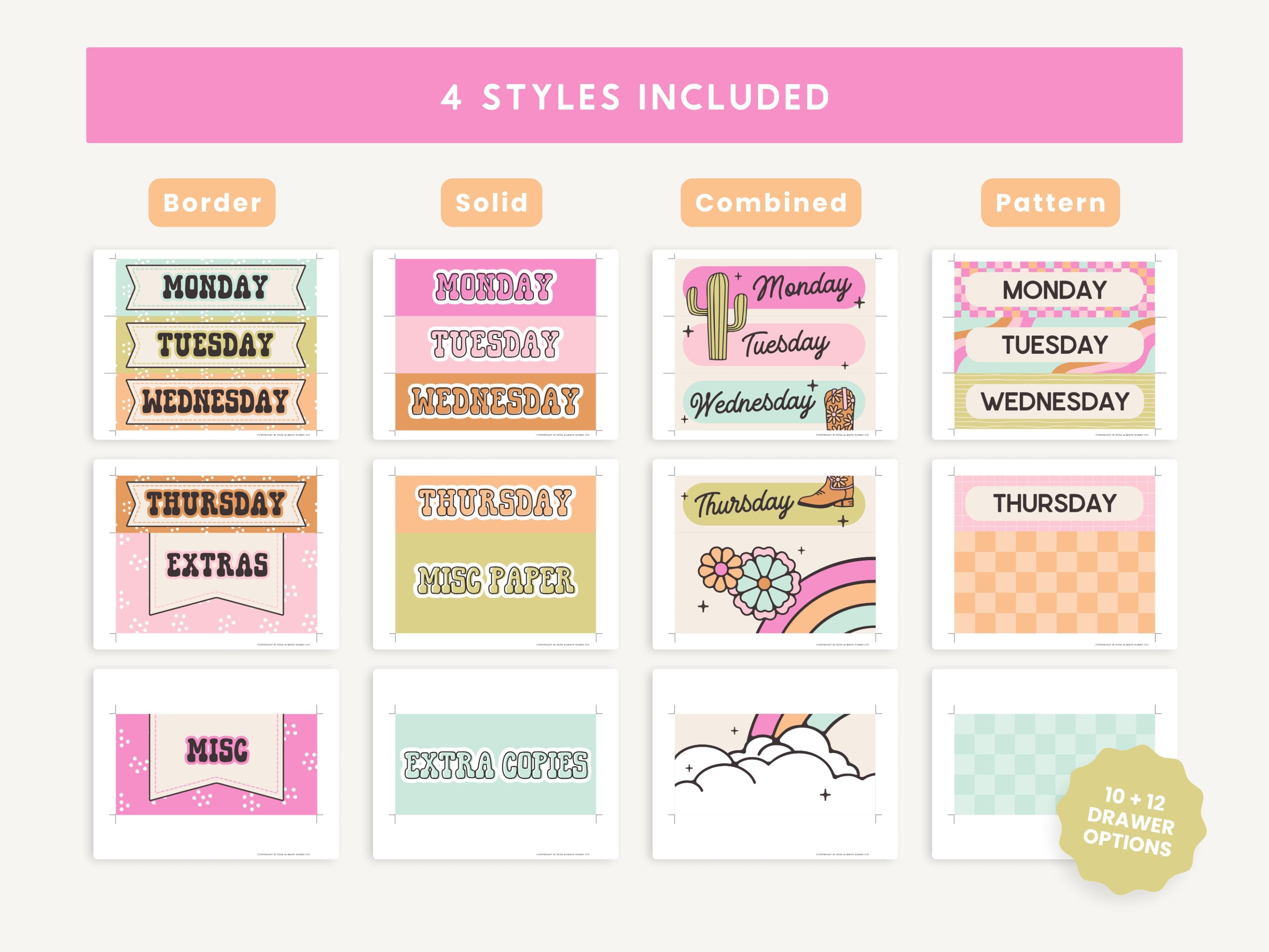 Classroom Rolling Trolley Cart Labels, Editable Teacher Drawer Filing ...