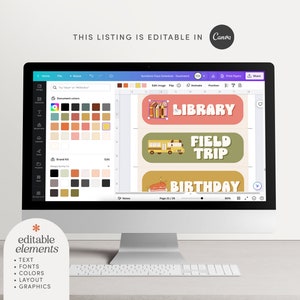 Editable Retro Classroom Decor, Bright Printable Teacher Bundle ...