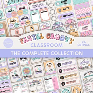 Editable Classroom Groovy Pastel Complete Collection Printable Bundle ...