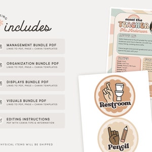 Editable Classroom Retro Pastel Complete Collection Printable Bundle ...