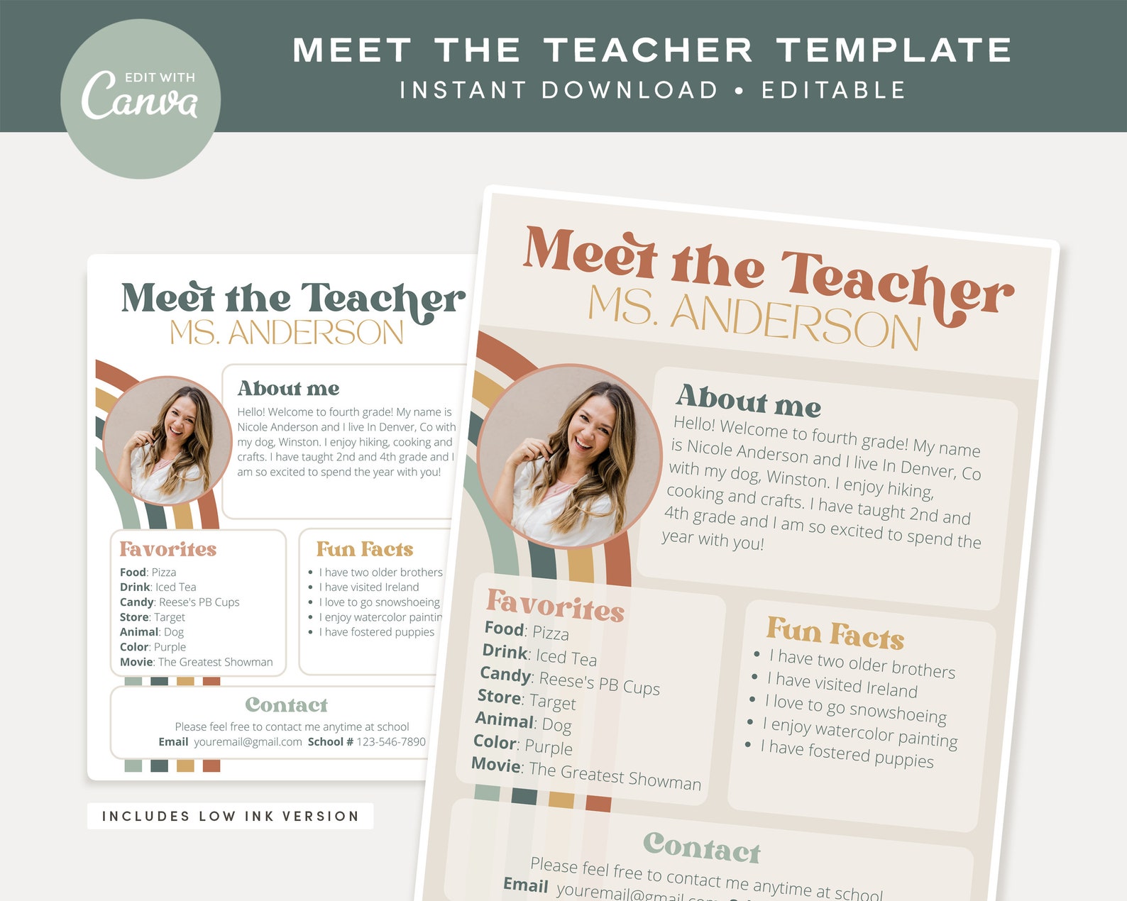 Editable Classroom Management Printable Bundle, Modern Boho Canva ...