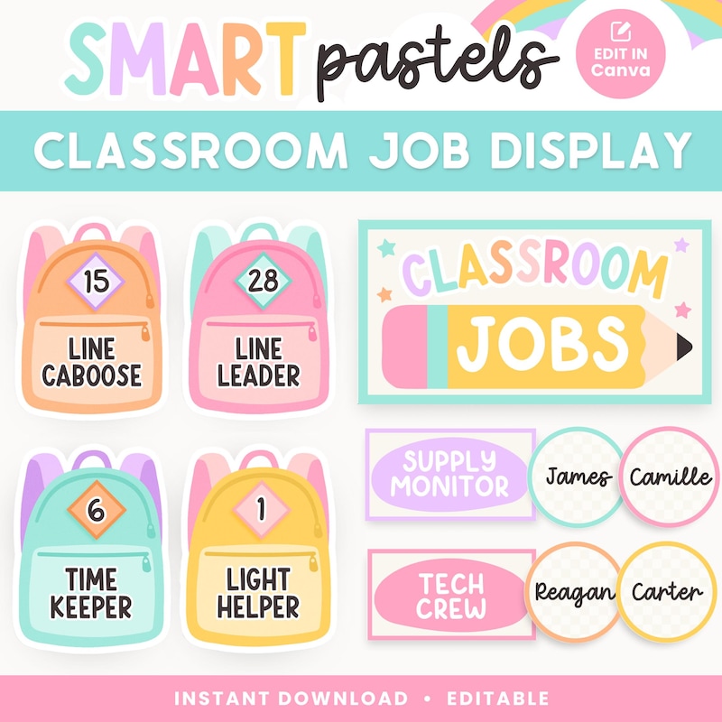 Retro Pastel Classroom - Etsy