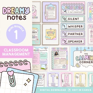 Editable Classroom Management Printable Bundle, Soft Pastels Growth ...